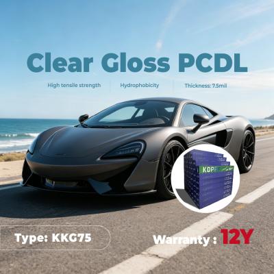 China KKG75 7.5 mil Gloss Paint Protection Film with 12 Years Warranty and High Tensile Strength for sale