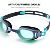 China Anti Fog Swimming Goggles with Silicone Gasket & Adjustable Clips for sale