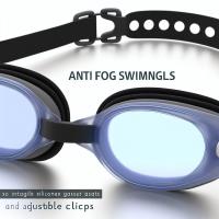 China Anti Fog Swimming Goggles with Silicone Gasket & Adjustable Clips for sale