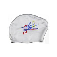 China Watertight Silicone Swim Caps Cute Cartoon Pattern For Unisex Children for sale