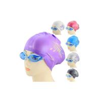 China Watertight Silicone Swim Caps Cute Cartoon Pattern For Unisex Children for sale