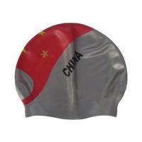 China Chinese Flag Pattern Watertight Swim Cap Personalised Swimming Hat for sale