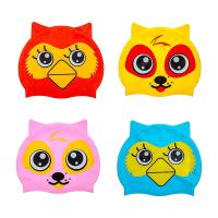China Smooth Touch Kids Cartoon Waterproof Swim Caps For Long Hair Short Hair for sale