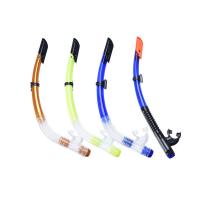 China Adults Youth Freediving Scuba Diving Snorkel With Splash Guard And Top Valve for sale