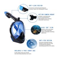 China Adult Swimming Scuba Diving 180 Degree Snorkel Full Face Free Breathing for sale