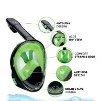 China Adult Swimming Scuba Diving 180 Degree Snorkel Full Face Free Breathing for sale