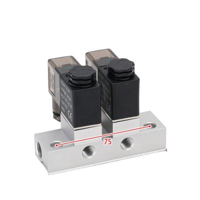 China 1-Inlet-2-Outlet 2V025-06-2F Solenoid Valve Manifold and 2V025-06-3F 1-Inlet-3-Outlet  DC12V/24V AC110V/220V for sale