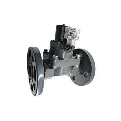 China CPVC-50  Port Size 1-1/2''  0.01 To 0.6 Mpa Solenoid Valve 50mm Orifice Size Suitable for Weak Acid and Alkali Fluids for sale