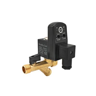 China 1/4″ inch Port Size BADV02-04 2 Way Direct Acting COMBO Air Compressor Auto Drain Valve With Timer Voltage 24VDC FKM Seal for sale