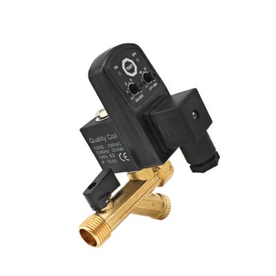 China OPT-B-AC220 COMBO Brass Air Compressor Automatic Drain Valve 2 Way Direct Acting 3/8″ Port Size and FKM Seal Material for sale