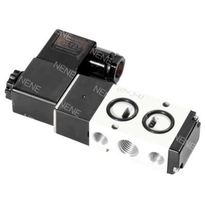 China Double Solenoid 4M220-06 5/2 Way Valve G1/8 Port 0.78 Cv with Memory Function from AIRTAC for Compact Systems. for sale