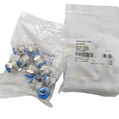 China Festo QS-3-8-16 Industrial Push in Adapter R3/8 Male 16mm OD Tube Fitting for Large Flow Applications Pneumatic Applications for sale