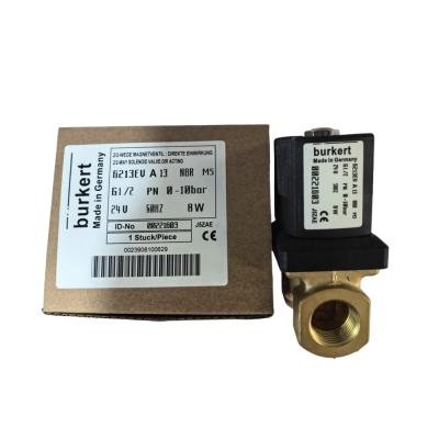 China Burkert Solenoid Valve Type 6213 2/2 Way NC Servo Assisted Diaphragm Valve 00221606 00221607 00221609 00221602 00221603 00221605 Brass NBR Seal Port Size G1/2 Orifice 10mm 13mm For Oil Water Medium for sale