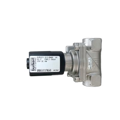 China Burkert Type 6281 Servo Assisted Diaphragm Solenoid Valve 00322529 00322530 00322531 G1/4 2/2 Normally Closed Stainless Steel Body NBR Seal 10.0 Orifice 8W Coil for sale