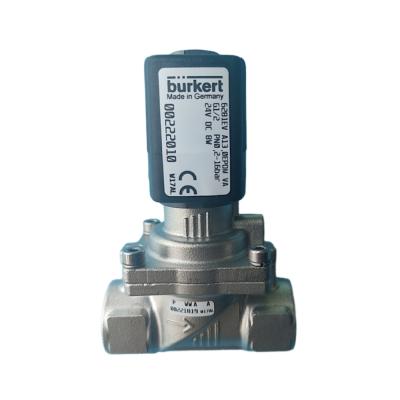 China Burkert Type 6281 Servo Diaphragm Solenoid Valve 00323973 00323975 G1/2 Female Thread 2/2 NC With Manual Override Stainless Steel Valve Body FKM Seal 13.0 Flow Orifice DC24V AC220V for sale