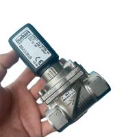 China Burkert Type 6281 Large Flow Servo Diaphragm Solenoid Valve 00222022 00222023 00222024 G1 1/4 Thread 2/2 NC Stainless Steel Valve Body EPDM Seal 25.0 Flow Orifice 8W Coil DC24V/AC24V/AC220V for sale