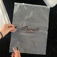 China Customized logo zipper design LDPE polyethylene plastic bag matte frosted transparent clothing, shoes and socks intaglio printed zipper seal small plastic zip lock bags for jewelry for sale