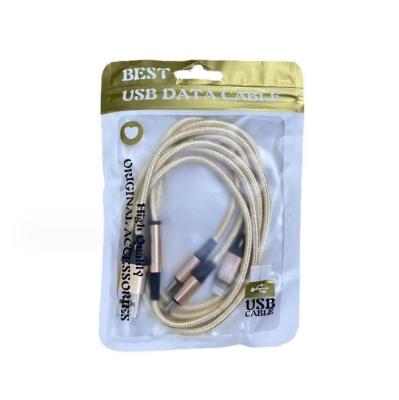 China Data cable packaging bag, pet material, recyclable zipper seal, customizable color pearlescent self-sealing, USB/ charger, car for sale