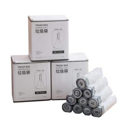 China Wholesale box of thickened drawstring garbage bags, household self-closing portable garbage bags for sale