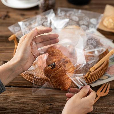China Disposable bread self-sealing bags, transparent food-grade plastic self-adhesive bread and biscuit baking packaging food bags. for sale