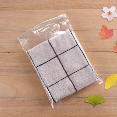 China Biodegradable PE Transparent Reusable Plastic Zipper Bag for Shoes Clothing and Towel Packaging Zipper Bags for Socks for sale
