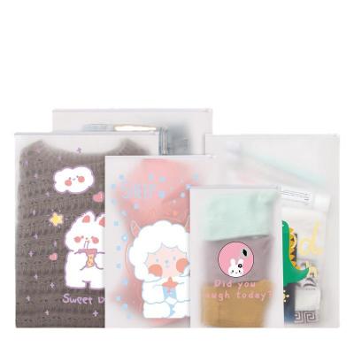 China Thickened PE Cartoon Kindergarten Clothing Ziplock Bags with Gravure Printing for Socks and Shoes Storage for sale