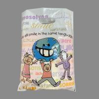 China Custom Logo PE Flat Four Finger Handbags High Pressure Plastic Clothing Advertising Perforated Bags Handheld Printed Bags for sale
