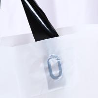 China Custom Printed Logo Recyclable Retail Reusable Black Plastic Poly Tote Carrier Shopping Bags for sale