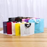 China Custom Printed Logo Recyclable Retail Reusable Black Plastic Poly Tote Carrier Shopping Bags for sale