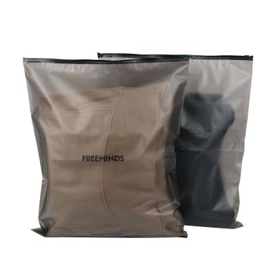China Customized Printed Underwear Frosted Zip Lock Clothing Packaging Plastic Bags With Logo for sale