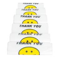 China Wholesale Direct T-Shirt Vest Carrier Bag Clear PE LDPE Shopping Bag Customized Smiling Face Plastic Bag for sale