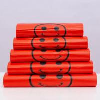 China Wholesale Direct T-Shirt Vest Carrier Bag Clear PE LDPE Shopping Bag Customized Smiling Face Plastic Bag for sale
