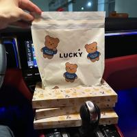 China No Trace Bear Folding Garbage Pouch Car Storage Bag with Adhesive for Inside the Car Stand-up Pouch for Diapers Toilet Paper Use for sale