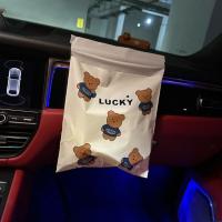 China No Trace Bear Folding Garbage Pouch Car Storage Bag with Adhesive for Inside the Car Stand-up Pouch for Diapers Toilet Paper Use for sale