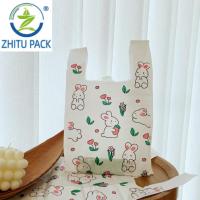 China Milky White Rabbit Holding Radish Recyclable Plastic Takeout Bag Cute New Year Gift for Baking Desserts Noodles Tampons for sale
