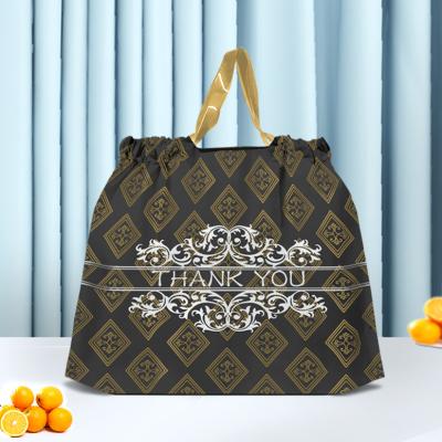 China Takeaway Drawstring Bag, Reusable Drawstring Shopping Pouch, Thank You Drawstring Gift Bag for Restaurant Takeout, Food Delivery, Retail Packaging for sale