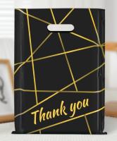 China Colorful Printed PE Die‑Cut Handle Bag, Thank You Plastic Shopping Bag, Custom Printed Retail Merchandise Packaging Bag for Boutique, Gift & Apparel for sale