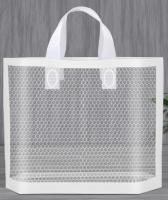 China Gradient Thank You Plastic Tote Bag, Reusable Gift Shopping Hand Bag with Soft Handle for sale