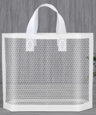 China Gradient Thank You Plastic Tote Bag, Reusable Gift Shopping Hand Bag with Soft Handle for sale