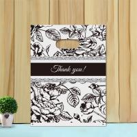 China Factory stock four-finger flat pocket small size plastic bag clothing store bag gift bag packaging bag clothes handbag plastic gift bag Printed HDPE Hand Hole Plastic Bags, Custom Logo Shopping Carry for sale