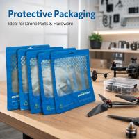 China Custom Printed Flat Mylar Zipper Bag with Euro Hang Hole, Clear Window Aluminum Foil Resealable Pouch for Hardware Electronic Accessories Packaging for sale
