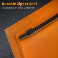 China Custom Orange Frosted CPE Slider Zipper Bag, Semi Transparent Matte Plastic Garment Packaging Zip Pouch for Clothing Swimwear for sale