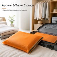 China Custom Orange Frosted CPE Slider Zipper Bag, Semi Transparent Matte Plastic Garment Packaging Zip Pouch for Clothing Swimwear for sale