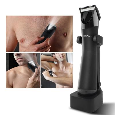 China Men Ipx7 Waterproof Body Groin Hair Clipper Two Cutter Head Rechargeable for sale
