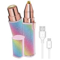 China Women Portable Eyebrow Trimmer Facial Hair Removal 2 In 1 Painless Hair Shaver for sale
