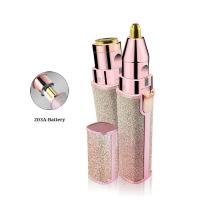 China Women Portable Eyebrow Trimmer Facial Hair Removal 2 In 1 Painless Hair Shaver for sale