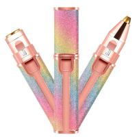China Women Portable Eyebrow Trimmer Facial Hair Removal 2 In 1 Painless Hair Shaver for sale