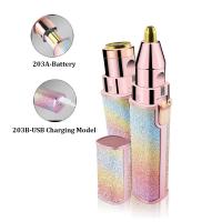 China Women Portable Eyebrow Trimmer Facial Hair Removal 2 In 1 Painless Hair Shaver for sale