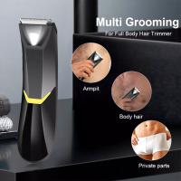 China Electric Groin Hair Trimmer IPX4 Waterproof Body Replaceable Ceramic Blade Heads Hair Clipper for sale