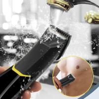 China Electric Groin Hair Trimmer IPX4 Waterproof Body Replaceable Ceramic Blade Heads Hair Clipper for sale